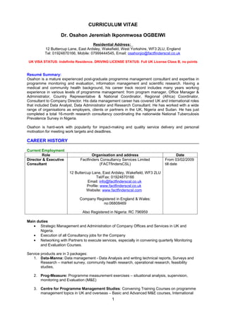 Osahon Cv 2012 | PDF