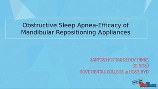 Mandibular Repositioning Appliances in Treating Obstructive Sleep Apnea ...