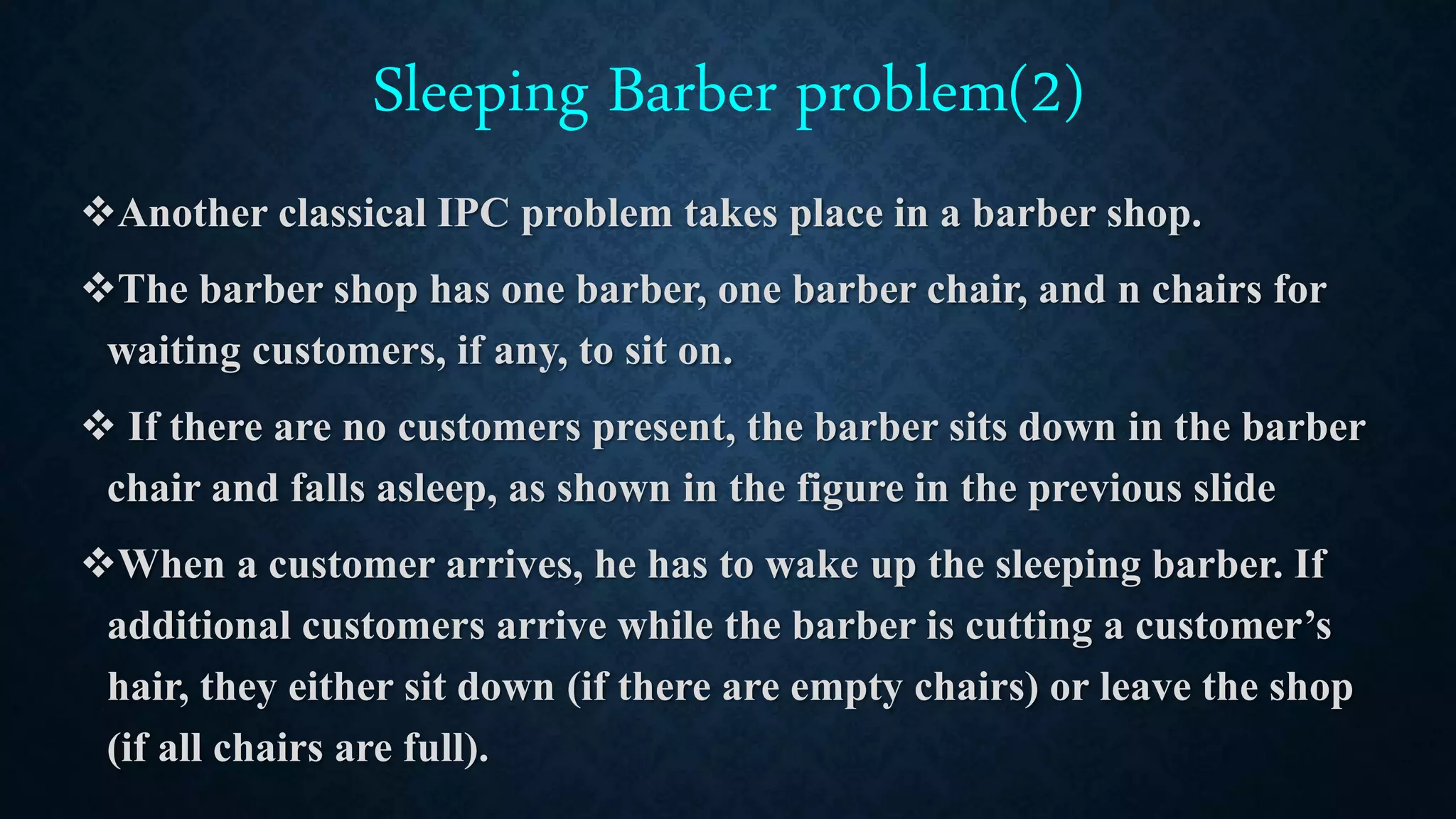 Sleeping barber problem | PPTX