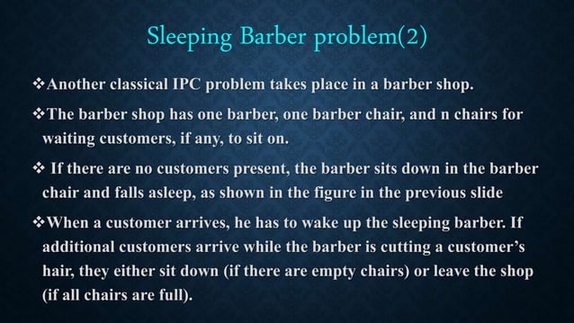 Sleeping Barber Problem Ppt