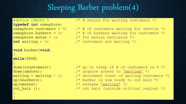 Sleeping barber problem | PPTX | Shaving | Personal Care