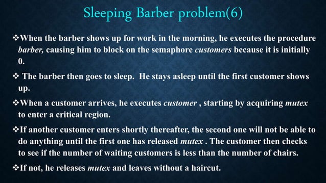 Sleeping barber problem | PPTX | Shaving | Personal Care
