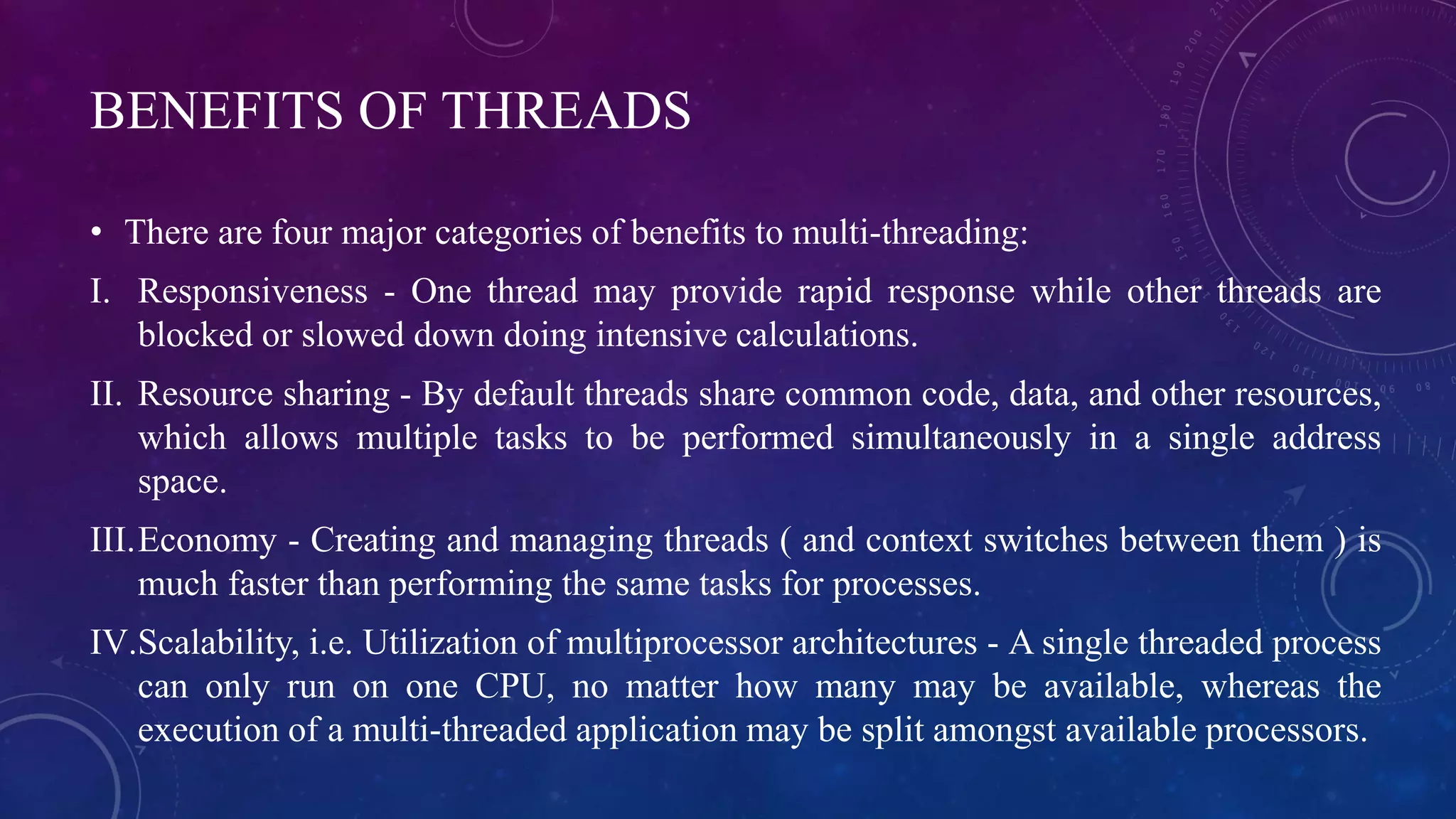 Operating system: threads(mulithreading,benefits of threads, types of thread) | PPTX