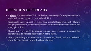 Operating system: threads(mulithreading,benefits of threads, types of thread) | PPTX