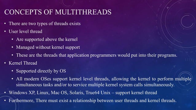 Operating system: threads(mulithreading,benefits of threads, types of ...
