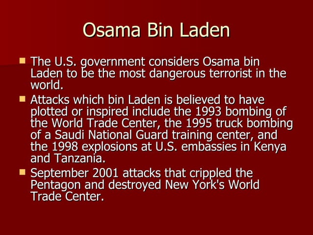 Osama Bin Laden Presentation | PPT