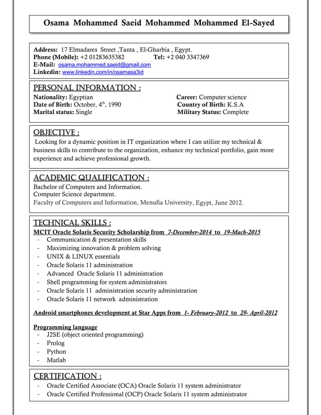 Osama Mohammed Saeid cv | PDF