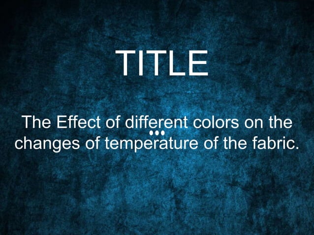 Science Portfolio Presentation - Color and Temperature | PPTX