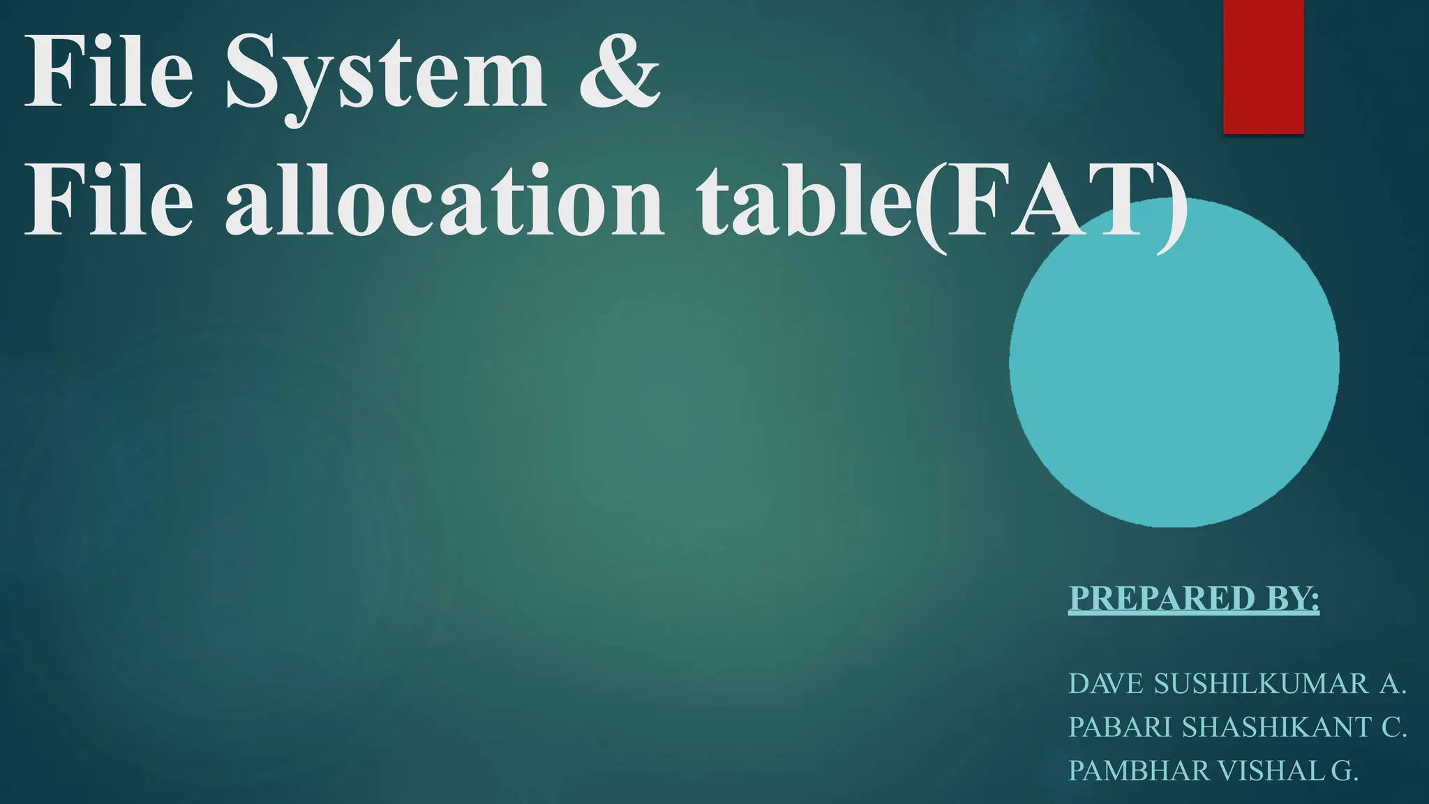 Os Assignment For Disk Space And File System And File Allocation Table Fat Ppt