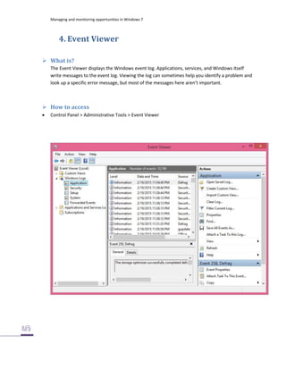 Managing and monitoring opportunities in Windows 7 | PDF