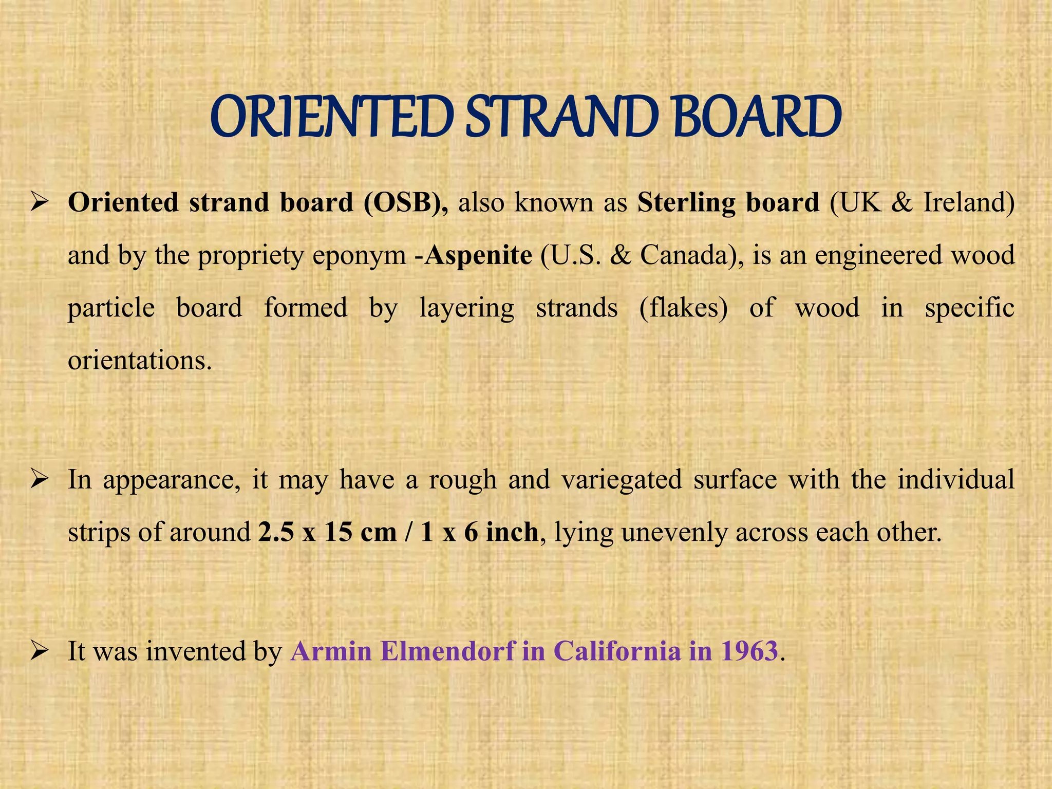 OSB & WOOD COMPOSITES | PPTX