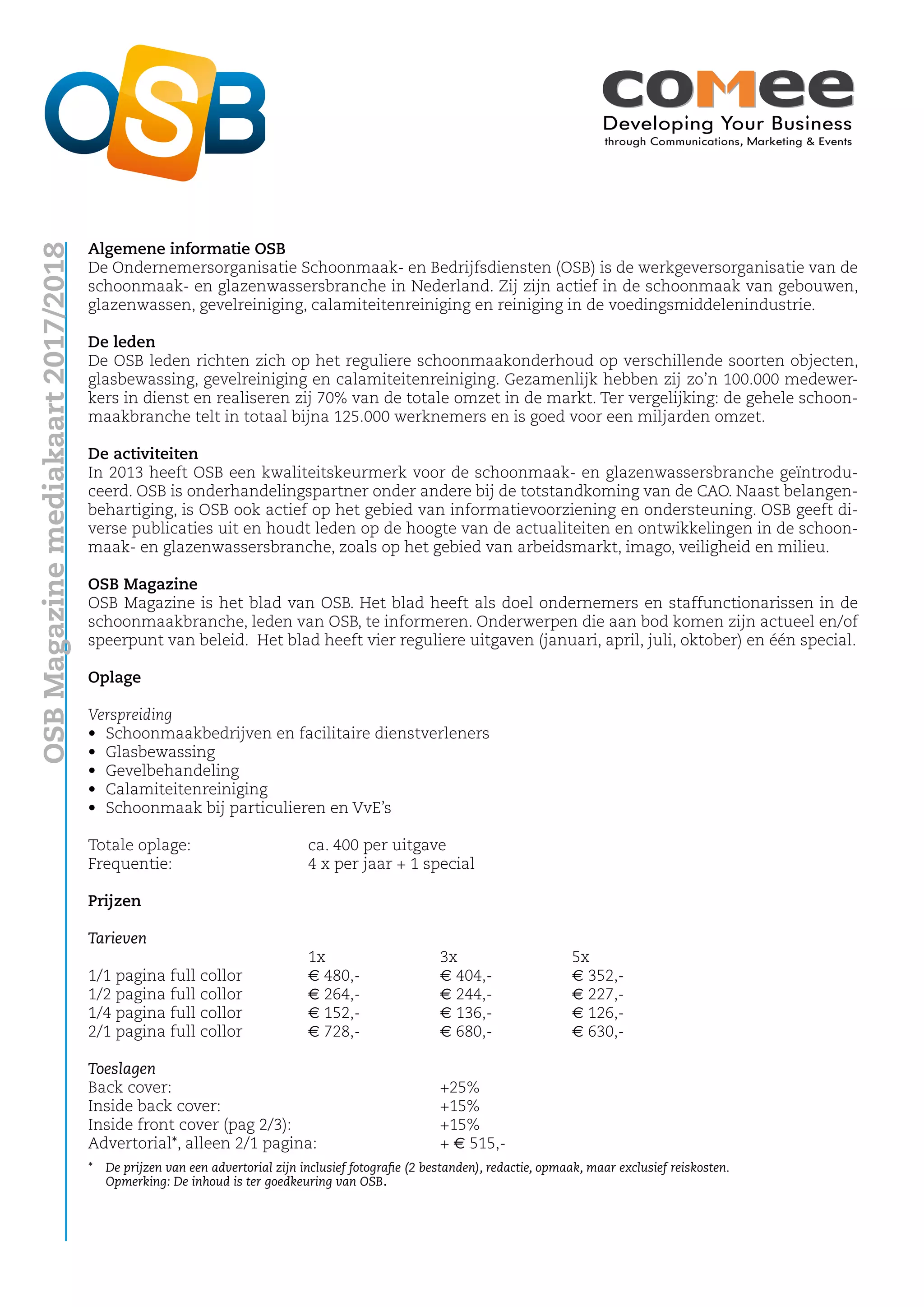 Osb magazine mediakaart-2017 | PDF