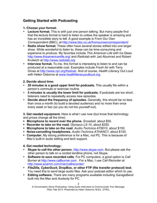 Helen Osborne - A conversation about podcasting | PDF | Digital Audio ...