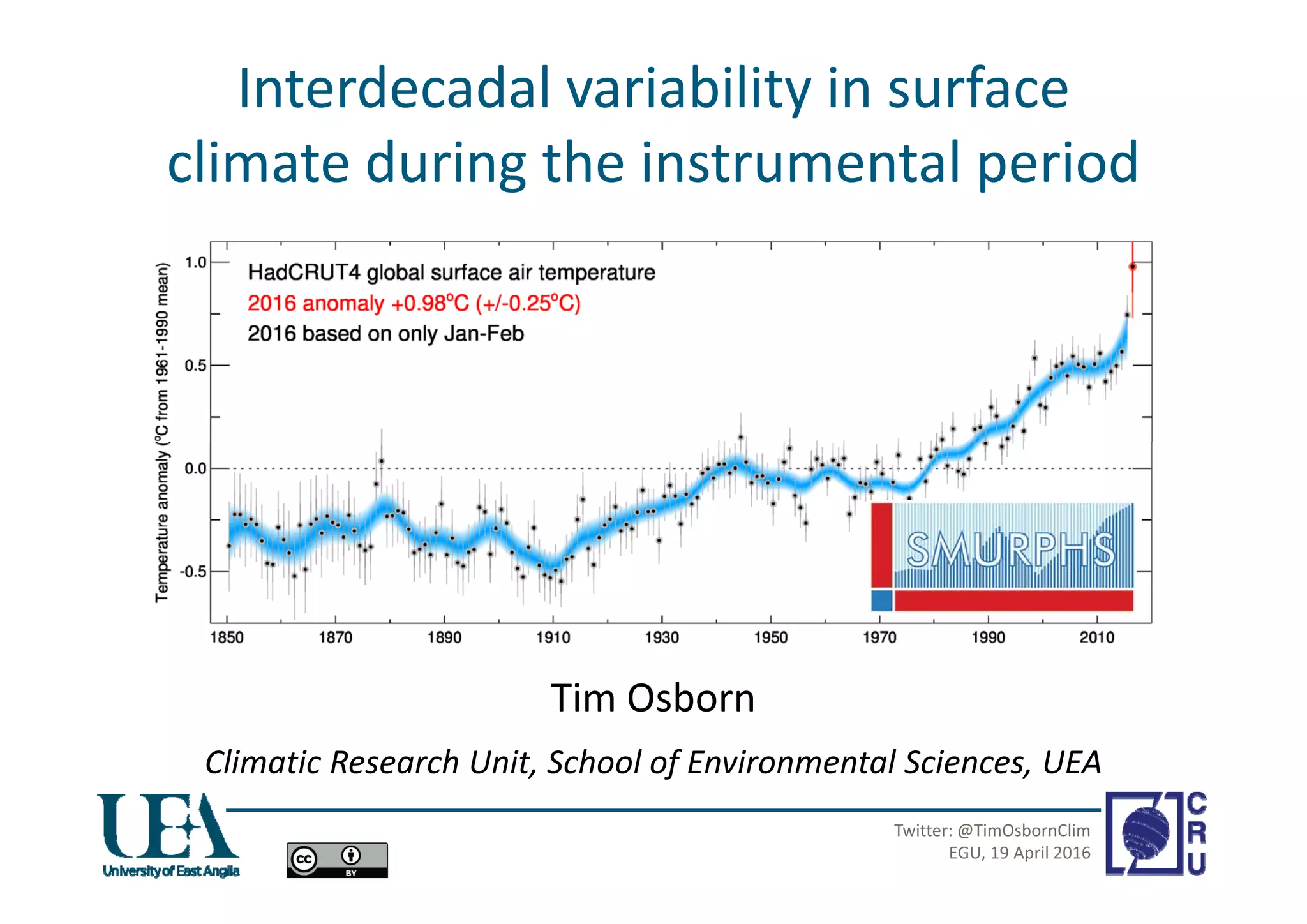 Variability in surface climate during the instrumental period | PPT