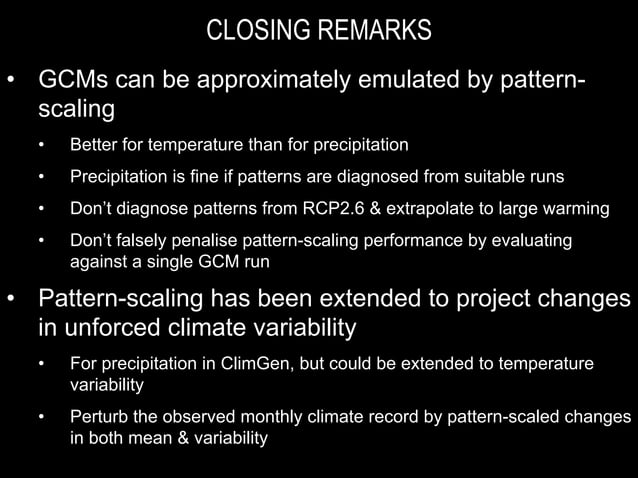Emulating GCM projections by pattern scaling: performance and unforced climate variability | PDF