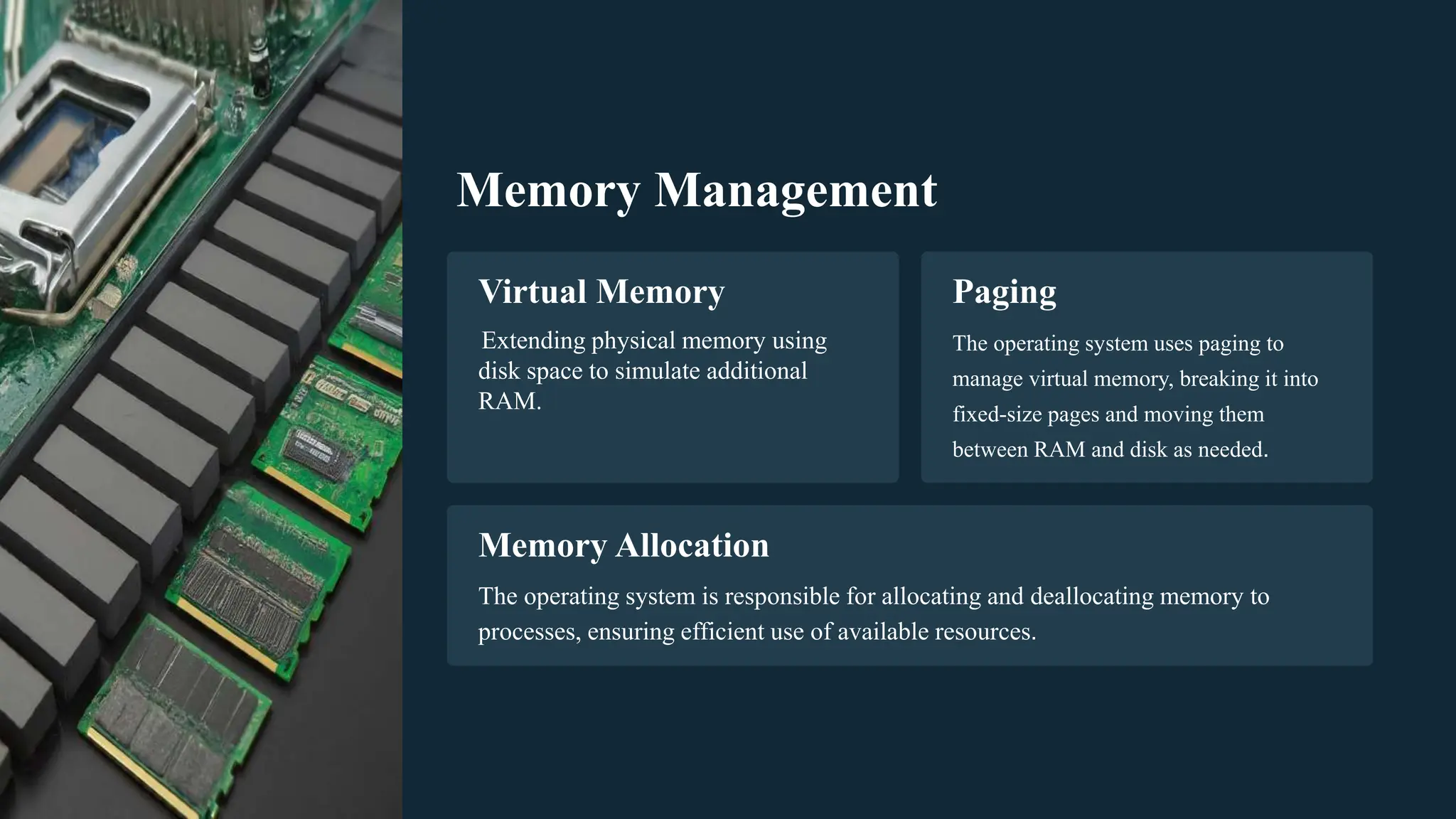 Operating system building blocks with detail description. | PPTX
