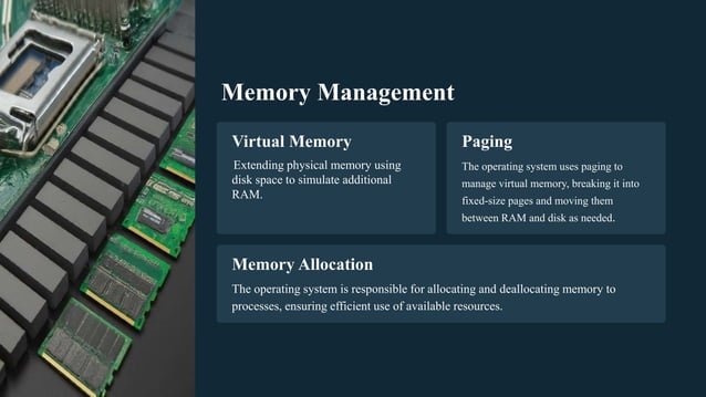 Operating system building blocks with detail description. | PPT