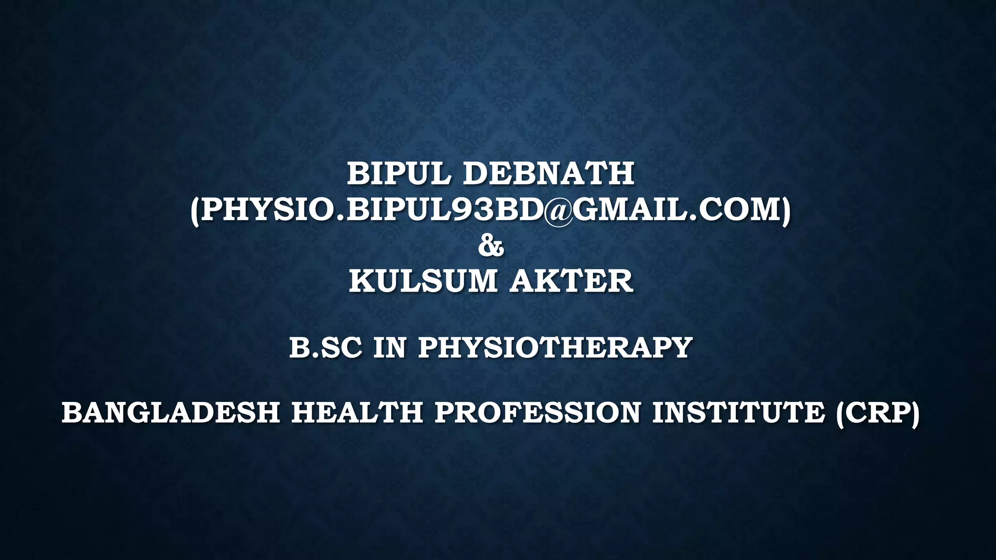 Frenkel's Exercise (Bangladesh Health Profession Institute) CRP | PPTX