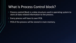 Process , Process states , Process Control Block in Operating Systems ...