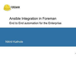 Ansible Integration in Foreman | PDF