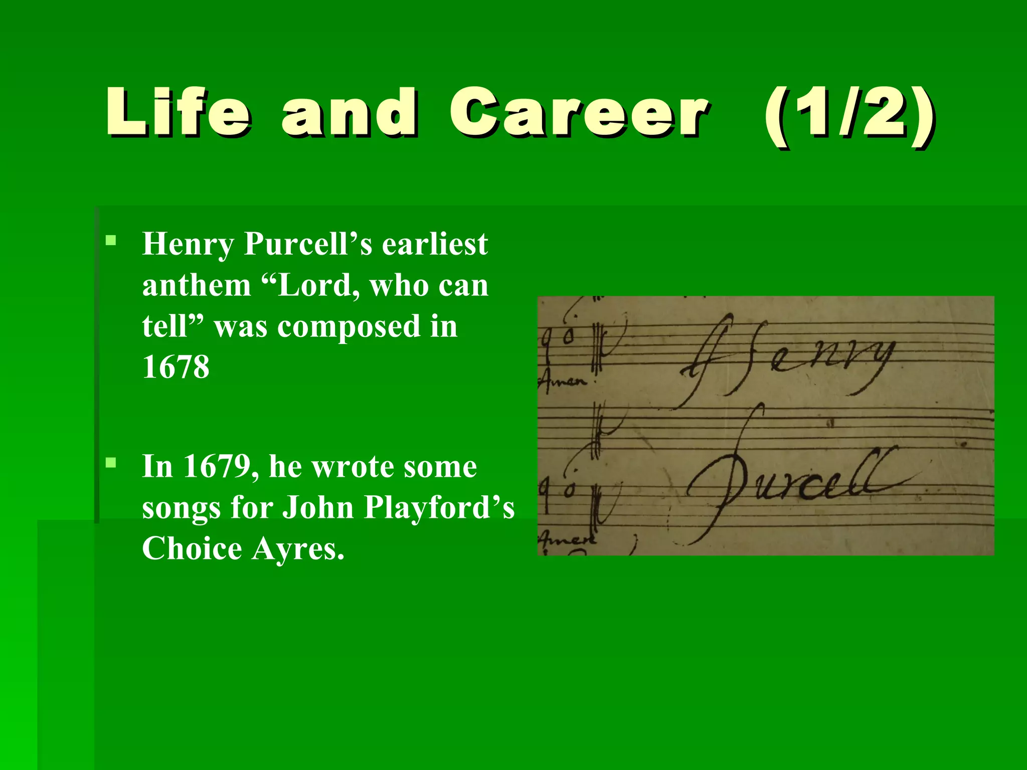 Henry purcell by oscar lapuente and Adrian Ciaurriz | PPT