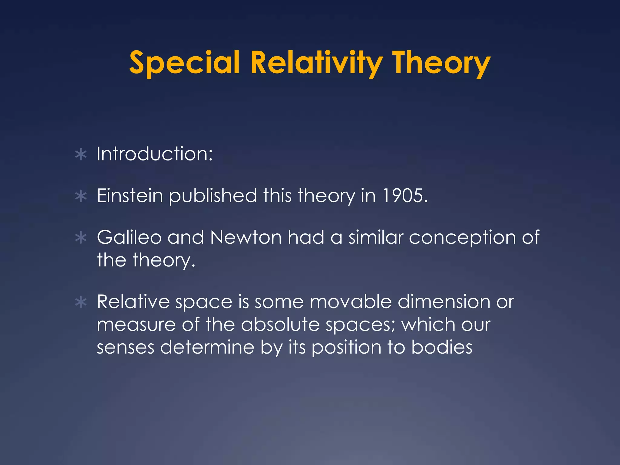 RELATIVITY THEORY | PPTX