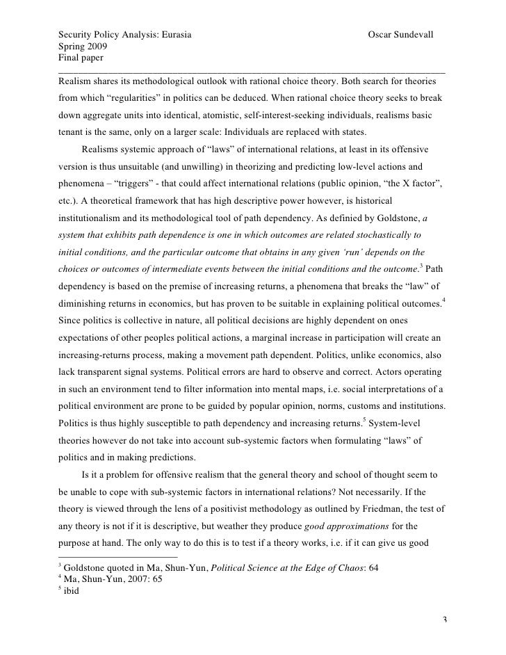 Oscar Sundevall Offensive Realism And The Power Of Predictability I…