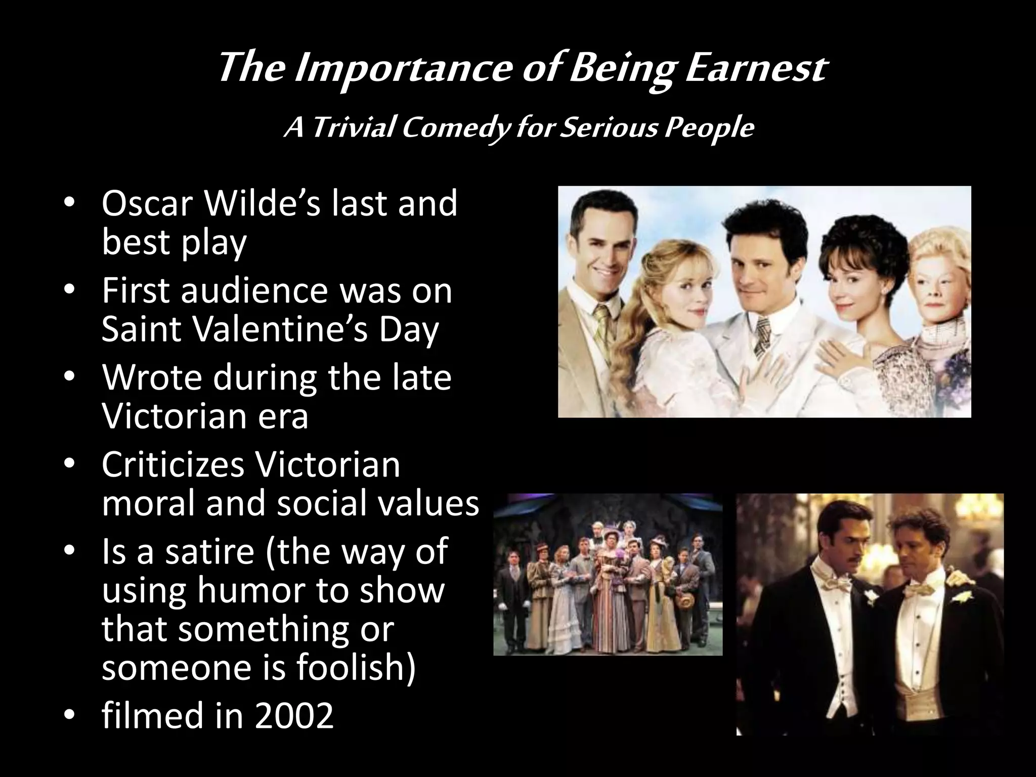 Oscar wilde the importance of being earnest | PPT