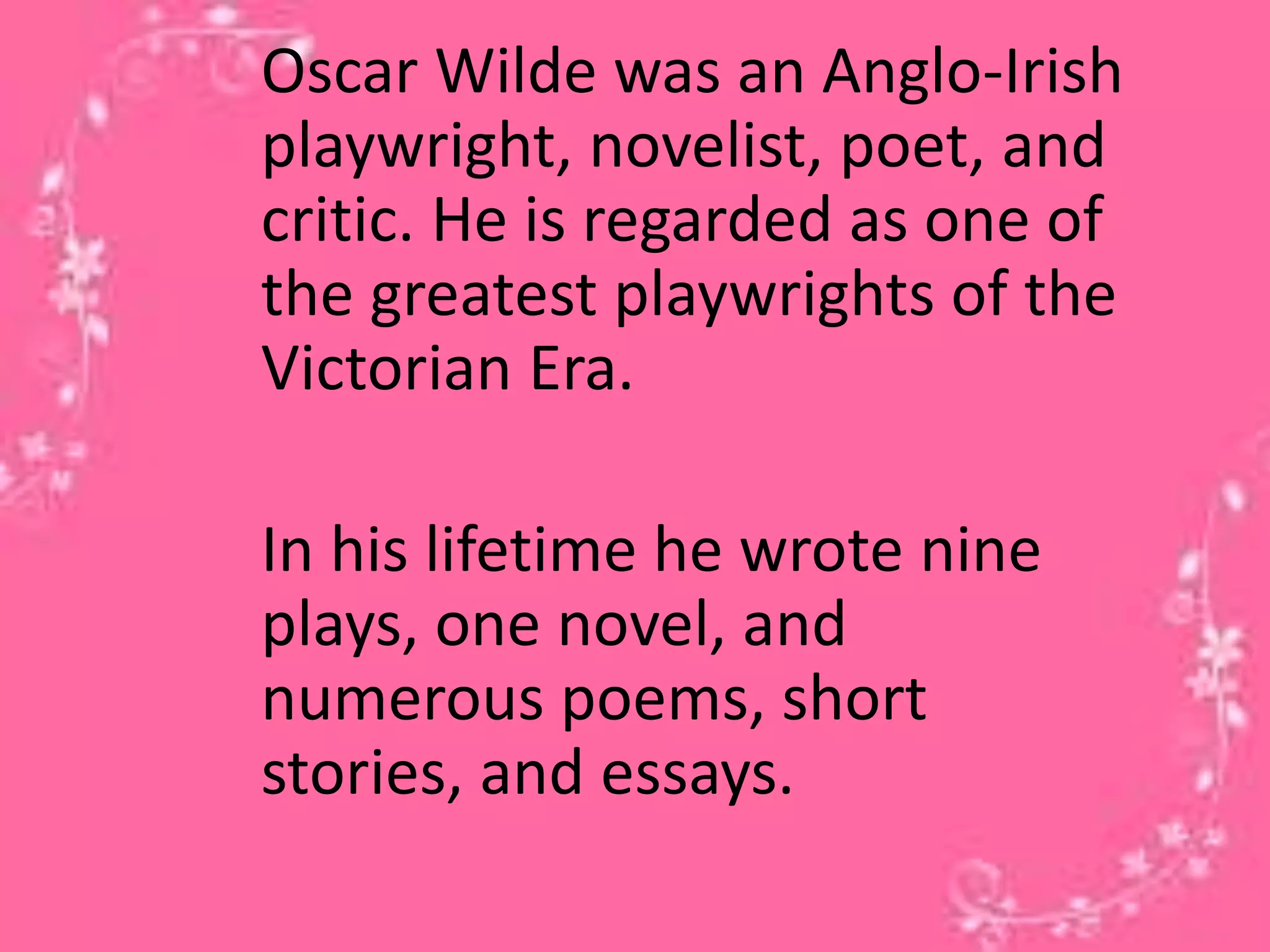 Oscar wilde ppt | PPTX