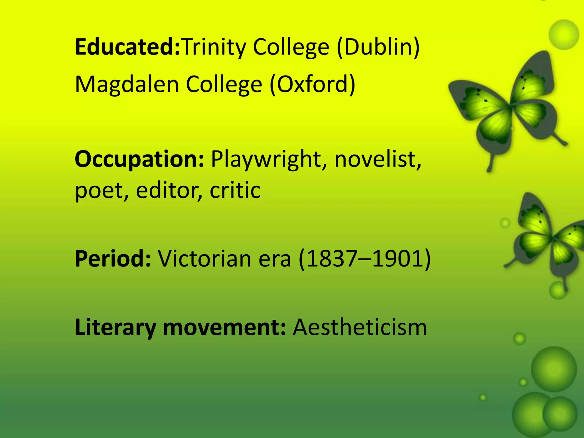 Oscar wilde ppt | PPTX