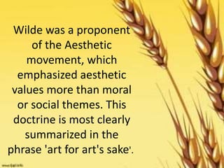Oscar wilde ppt | PPTX