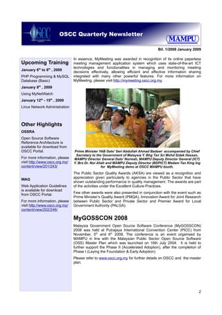 OSCC MAMPU Malaysia January 2009 E Newsletter | PDF