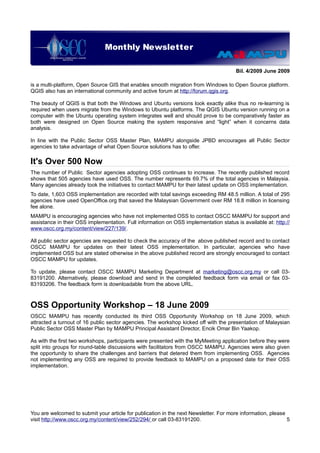 OSCC MAMPU Malaysia June 2009 E Newsletter | PDF