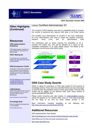 OSCC MAMPU Malaysia Oct 2008 Newsletter1 | PDF