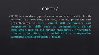 Objective Structured Clinical Examination (OSCE) | PPTX