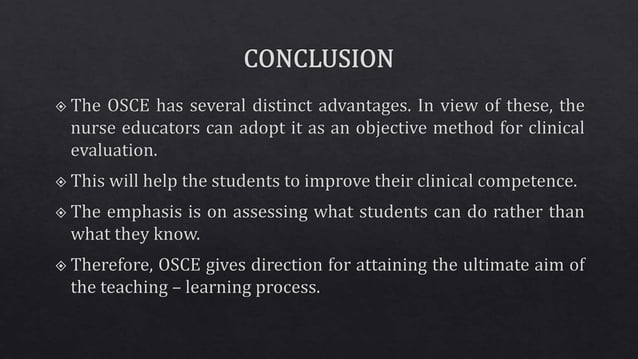 Objective Structured Clinical Examination (OSCE) | PPTX | Educational ...
