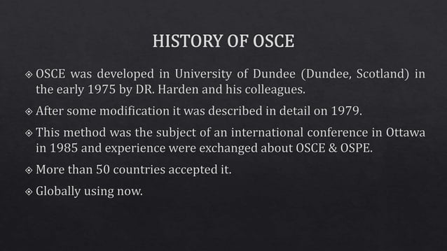 Objective Structured Clinical Examination (OSCE) | PPTX | Educational ...