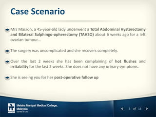 Osce - counselling on hormonal replacement therapy following TAHBSO ...