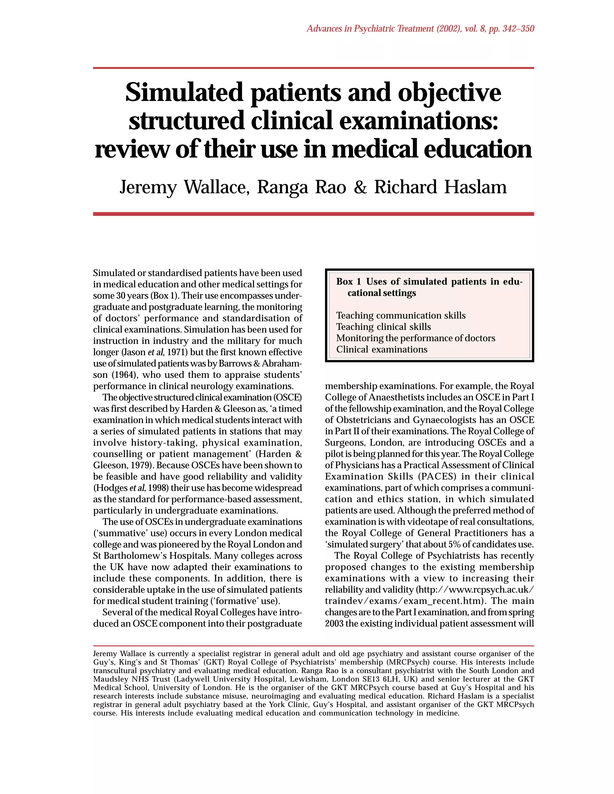 Osce simulated-patients-and-objective-structured-clinical-examinations ...