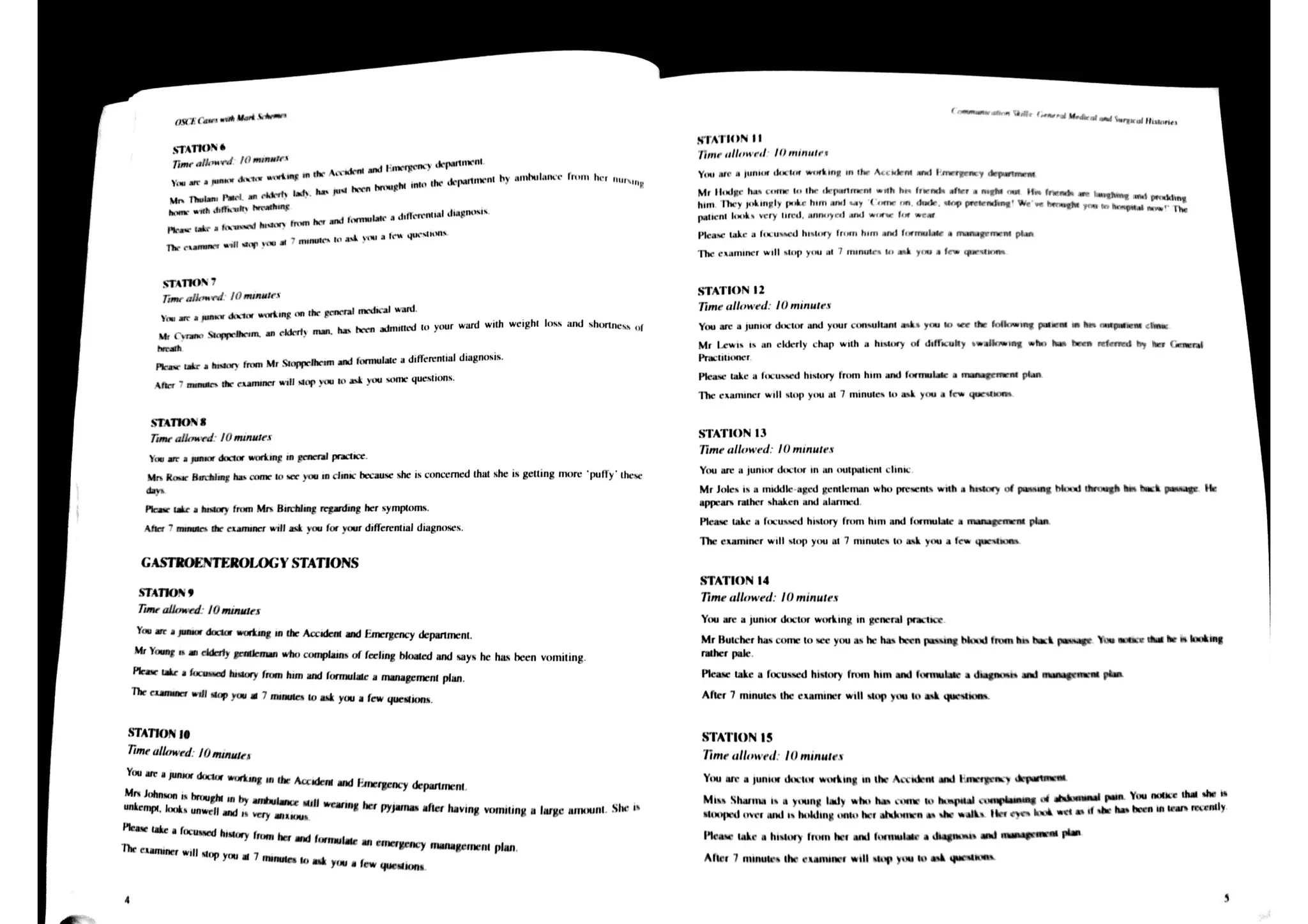 OSCE Cases with Mark Schemes A Revision Aid for Medical Finals ...