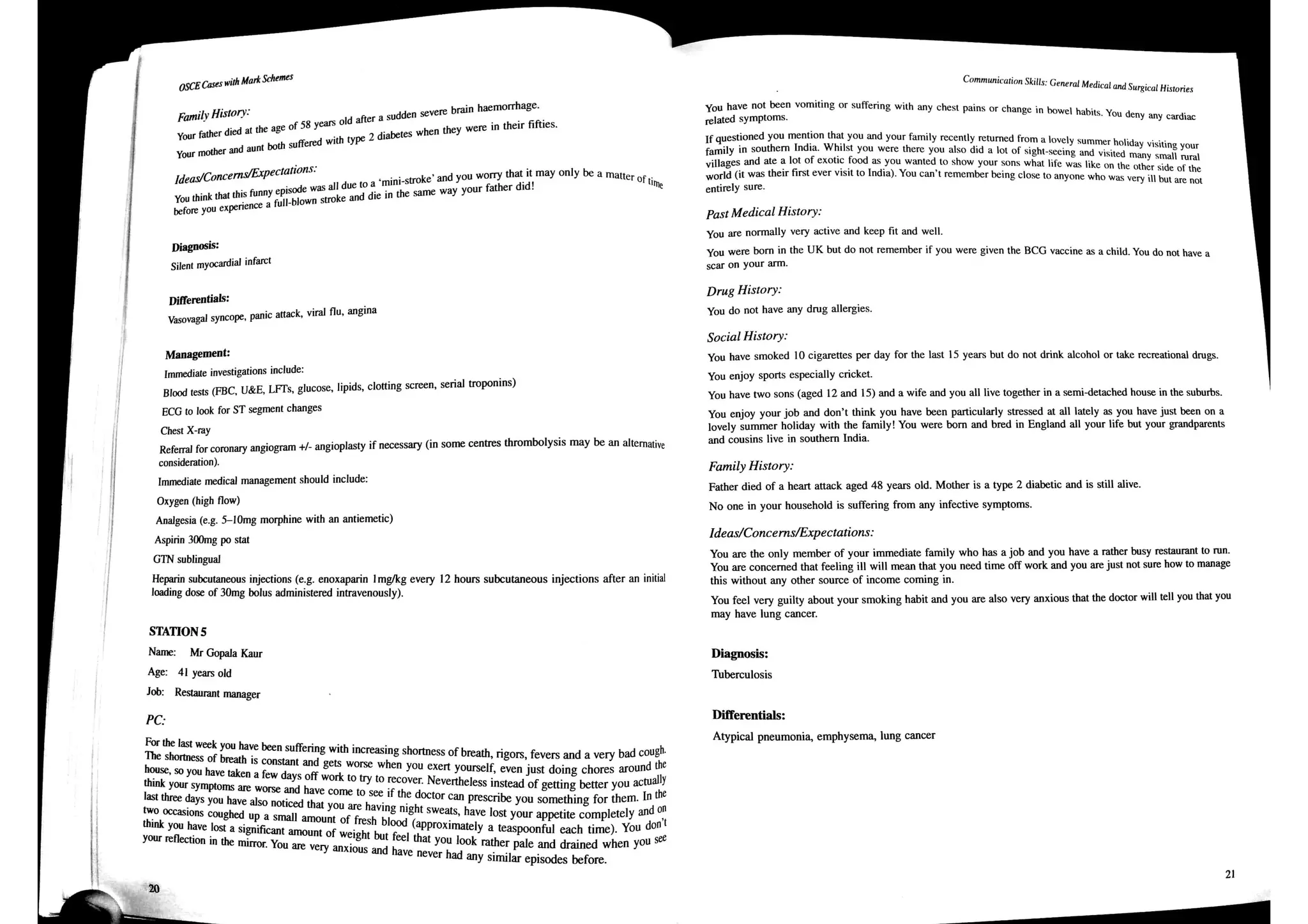 OSCE Cases with Mark Schemes A Revision Aid for Medical Finals ...
