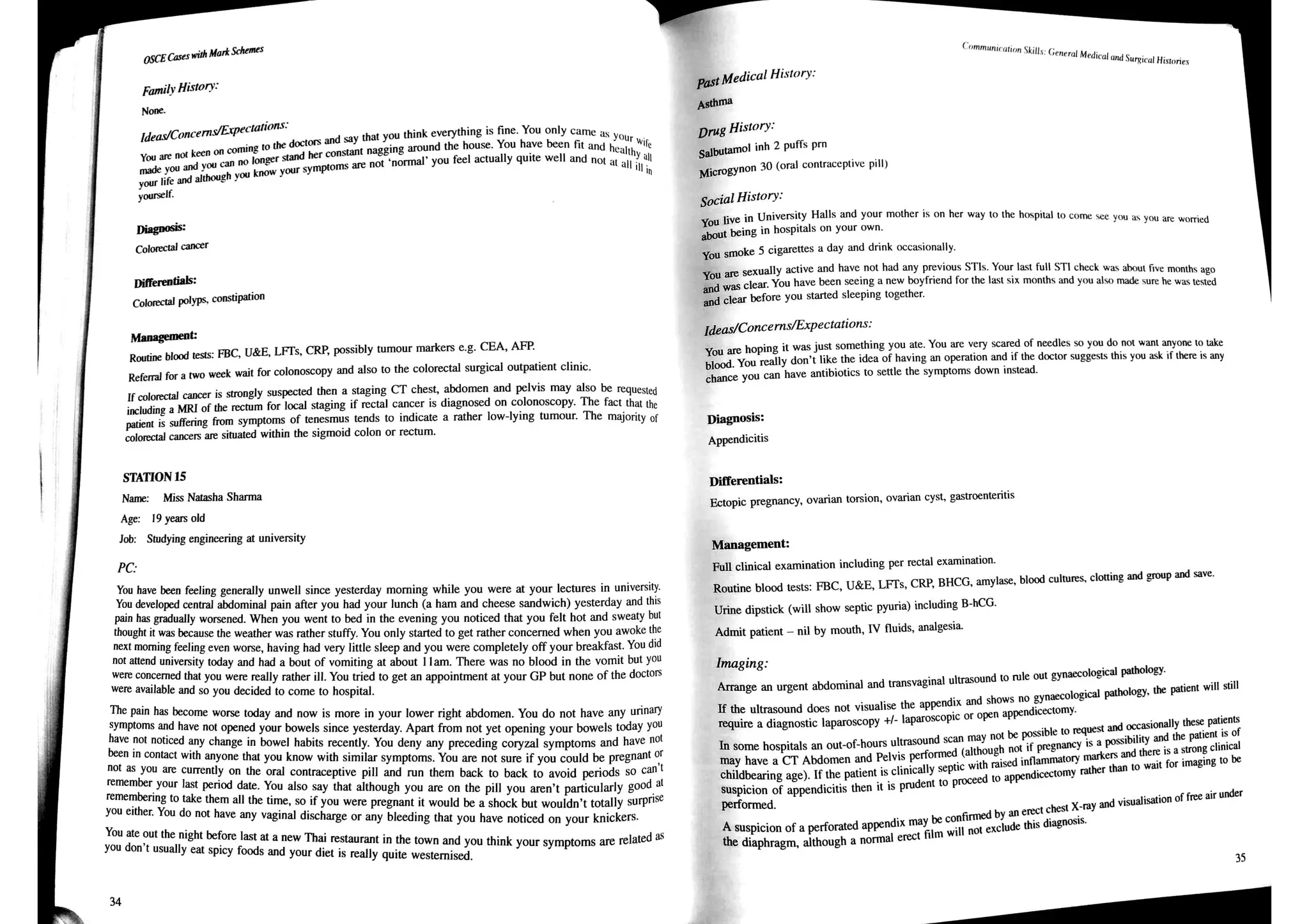 OSCE Cases with Mark Schemes A Revision Aid for Medical Finals ...