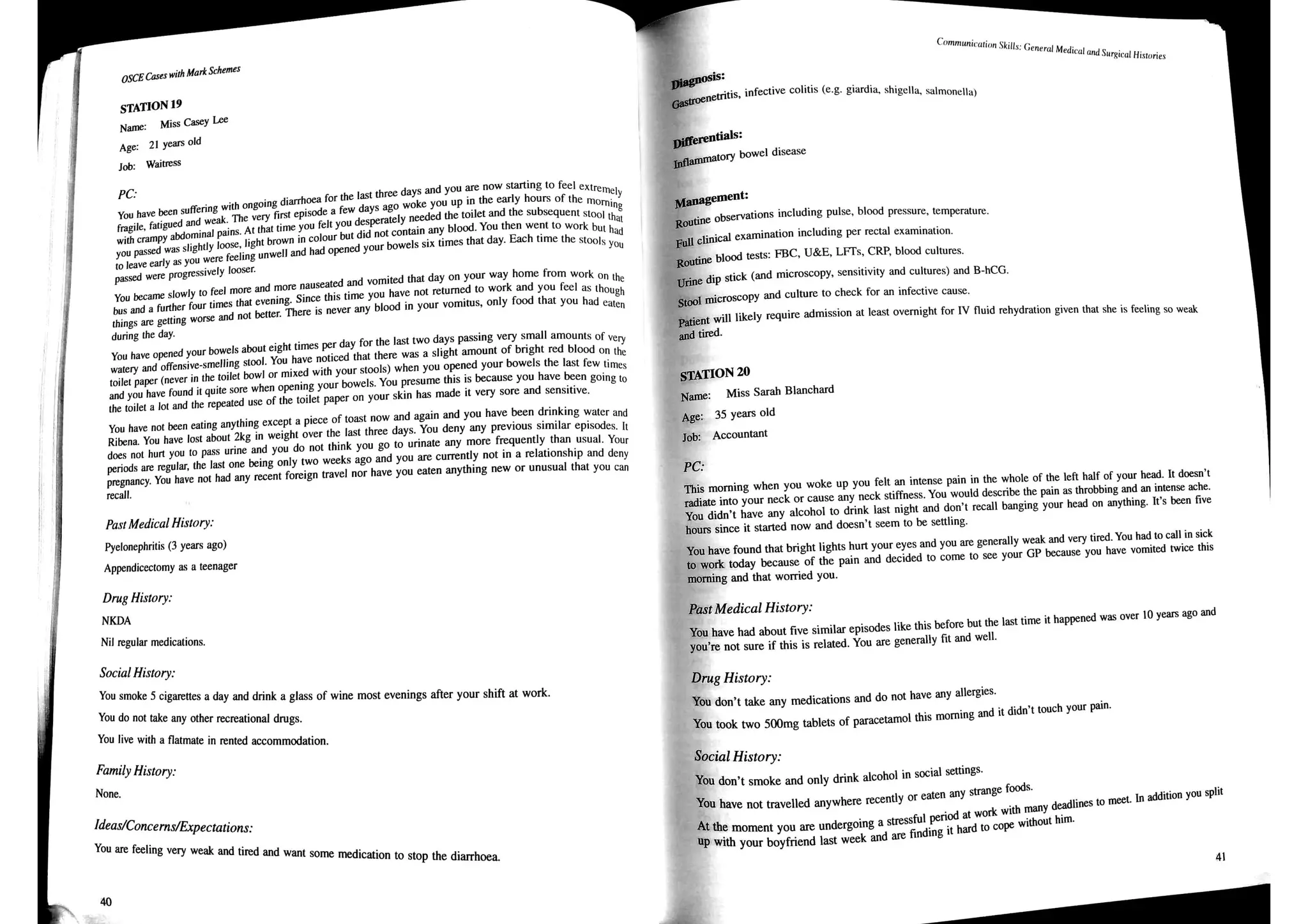 OSCE Cases with Mark Schemes A Revision Aid for Medical Finals ...