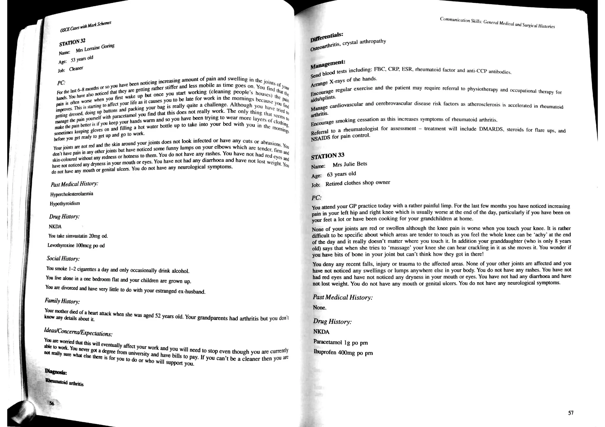 OSCE Cases with Mark Schemes A Revision Aid for Medical Finals ...