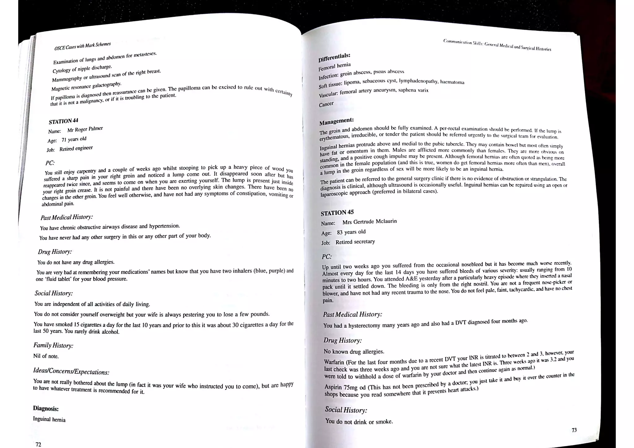 OSCE Cases with Mark Schemes A Revision Aid for Medical Finals ...