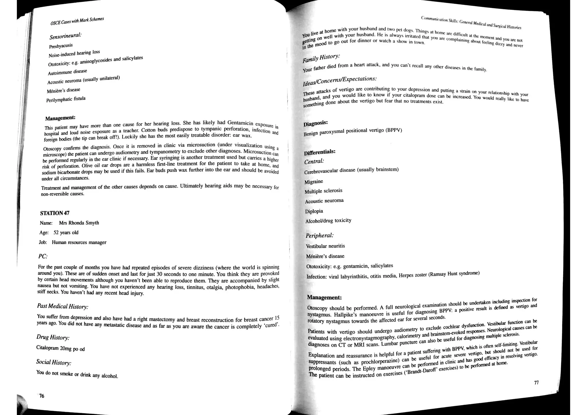 OSCE Cases with Mark Schemes A Revision Aid for Medical Finals ...