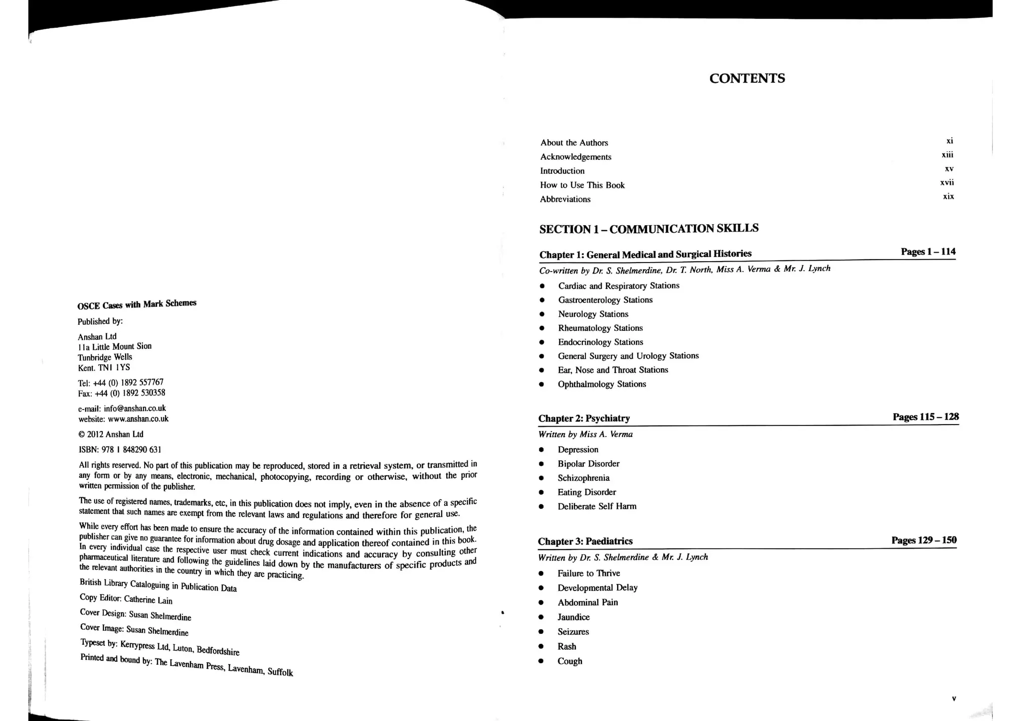 OSCE Cases with Mark Schemes A Revision Aid for Medical Finals ...