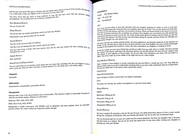 OSCE Cases with Mark Schemes A Revision Aid for Medical Finals ...
