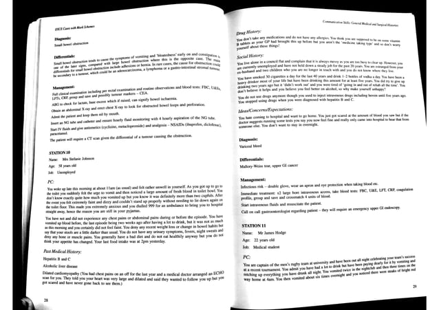 OSCE Cases with Mark Schemes A Revision Aid for Medical Finals ...