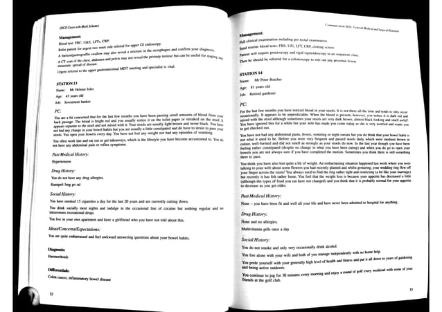 OSCE Cases with Mark Schemes A Revision Aid for Medical Finals ...
